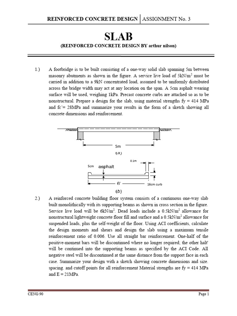 RCD Assignment 3 SLAB | Download Free PDF | Concrete | Beam (Structure)