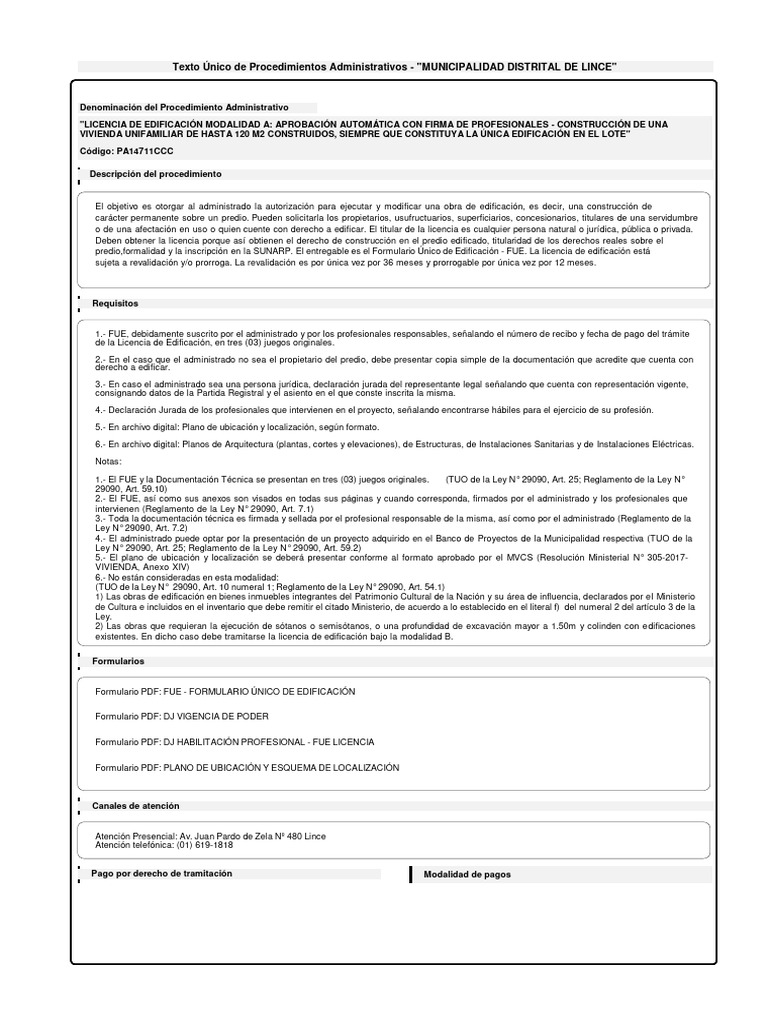 TUPA COMPLETO - ORDENANZA N° 479-2022-MDL | PDF | Visa Inc. | Tarjeta de crédito