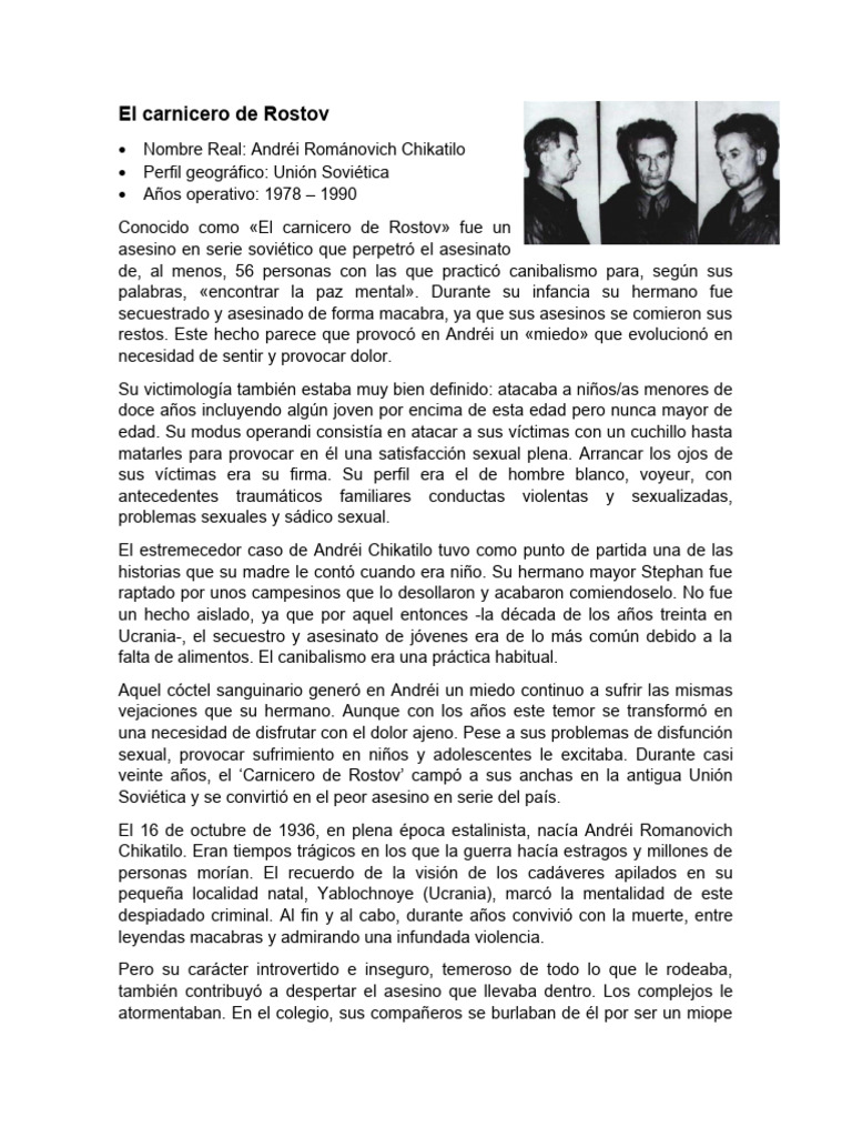 El carnicero de Rostov | PDF | Sexualidad | La sexualidad humana