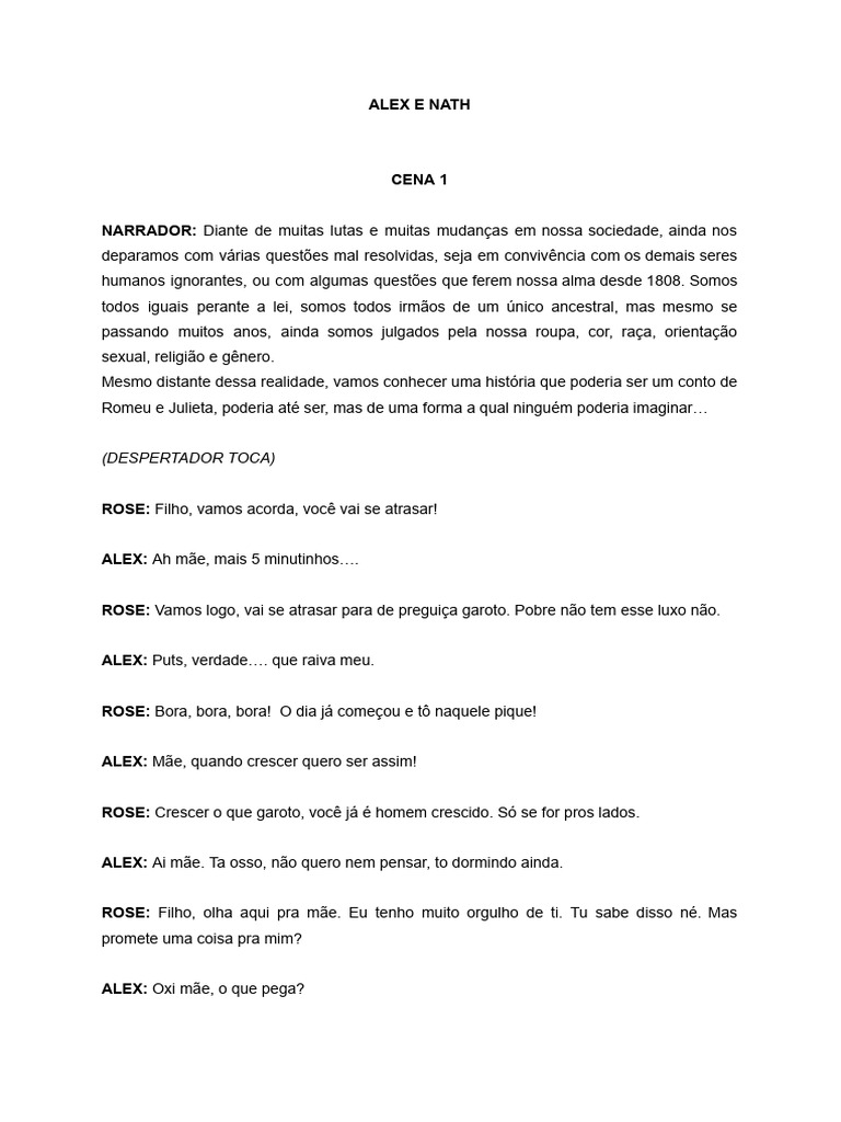 Conflitos Sociais em "Alex e Nath" | PDF | Amor | Pensamento