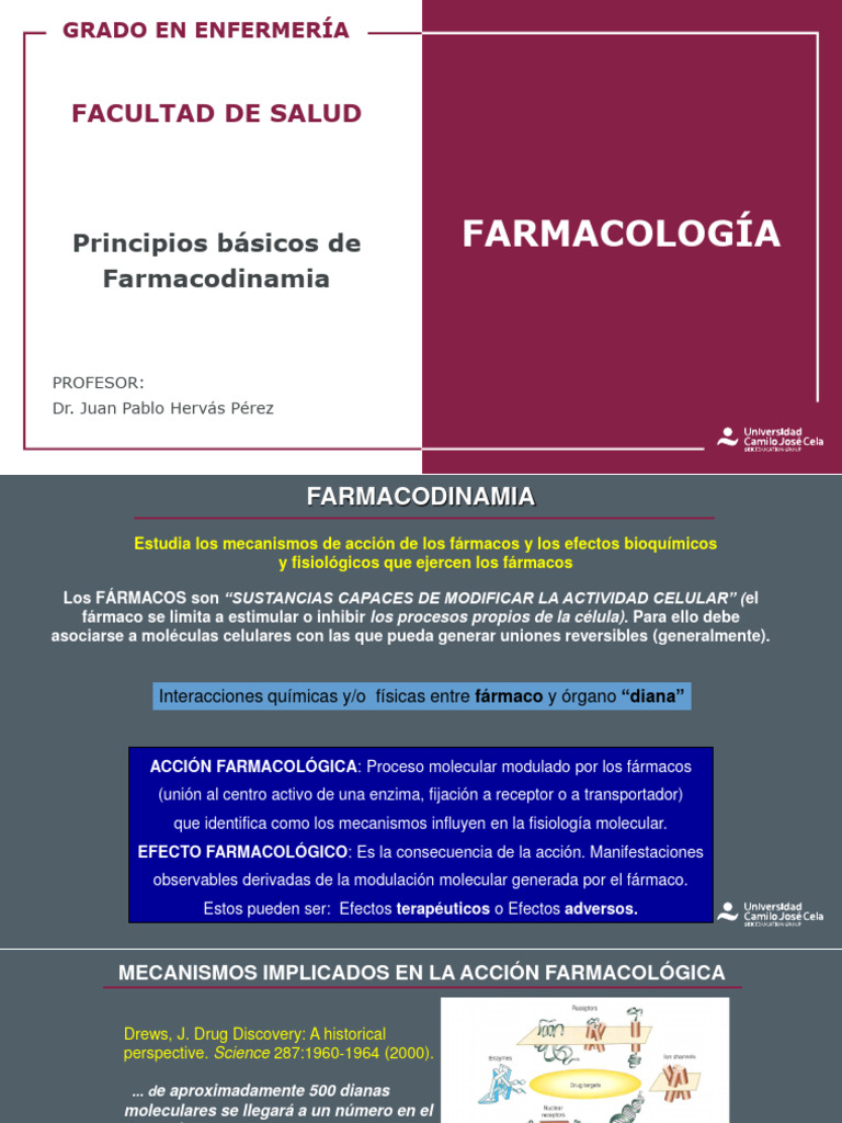 Tema 4 - Principios Básicos de Farmacodinamia | PDF | Receptor (Bioquímica) | Receptor Antagonista
