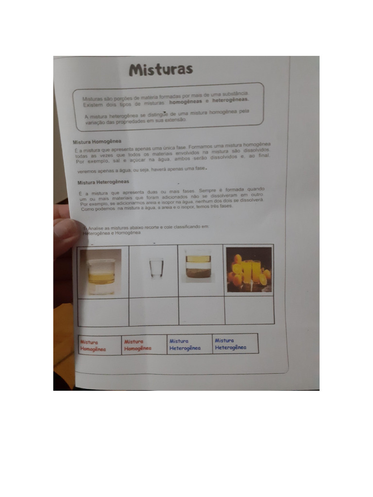 Misturas Heterogênea e Homogênea | PDF
