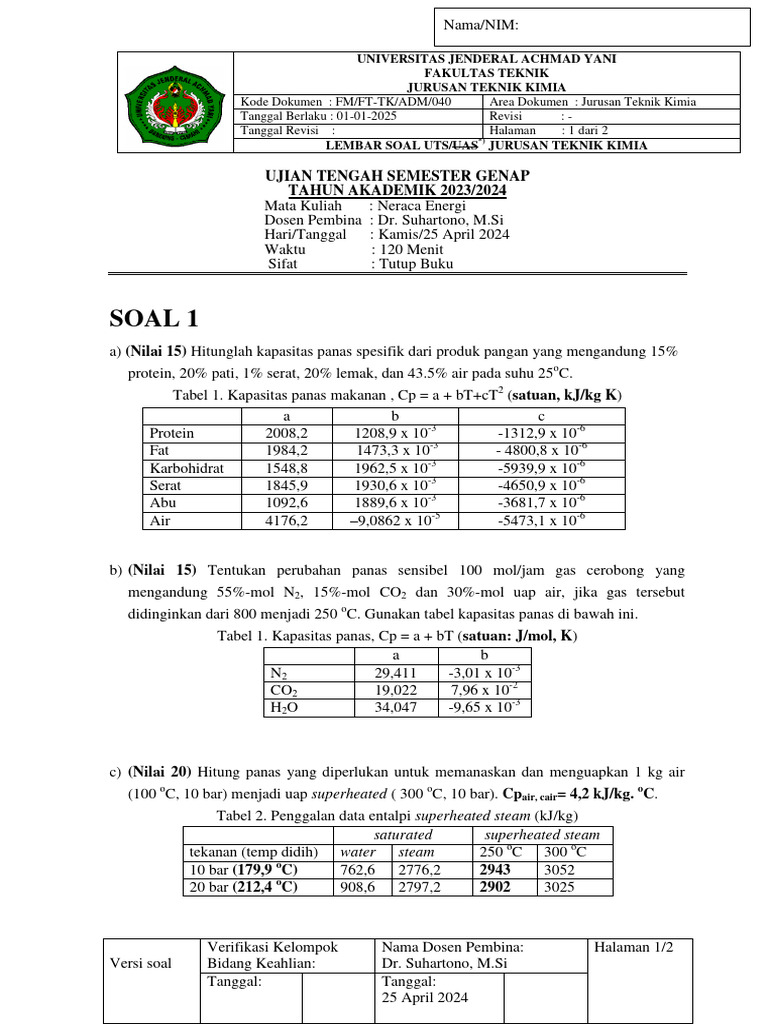 UTS Neraca Energi 2024 | PDF