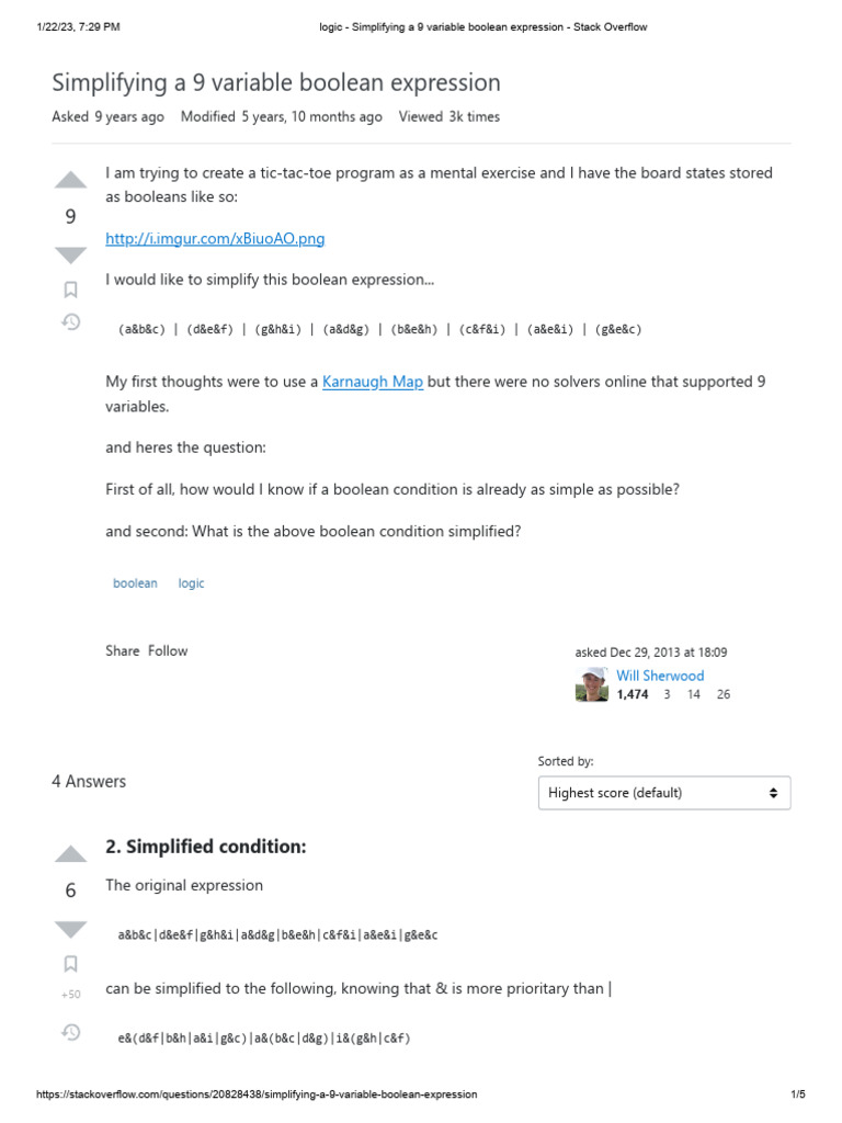 Logic Simplifying A 9 Variable Boolean Expression Stack Overflow 4726
