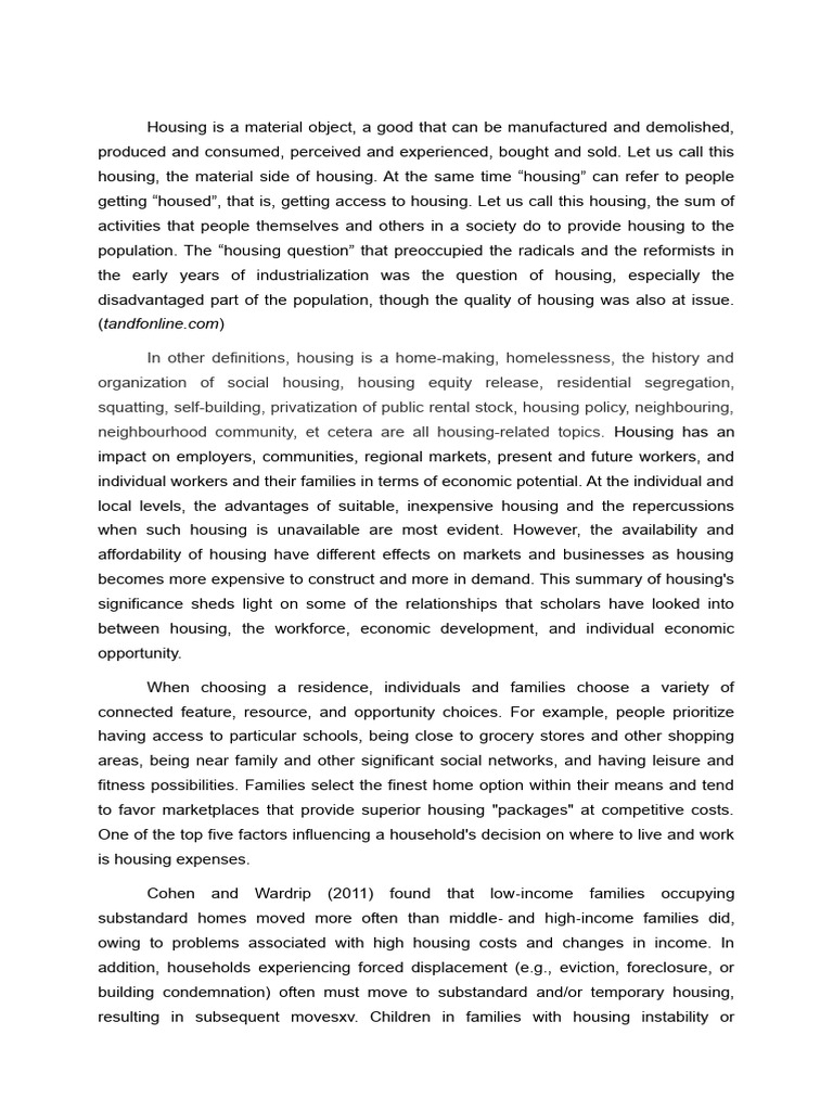 Understanding Housing: Theories and Impact | PDF | Positivism | Karl Marx