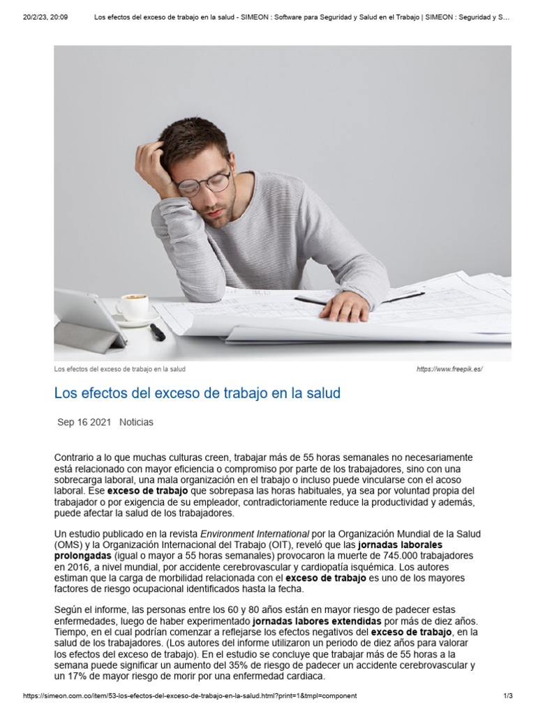 Los Efectos Del Exceso de Trabajo en La Salud: Sep 16 2021 Noticias ...