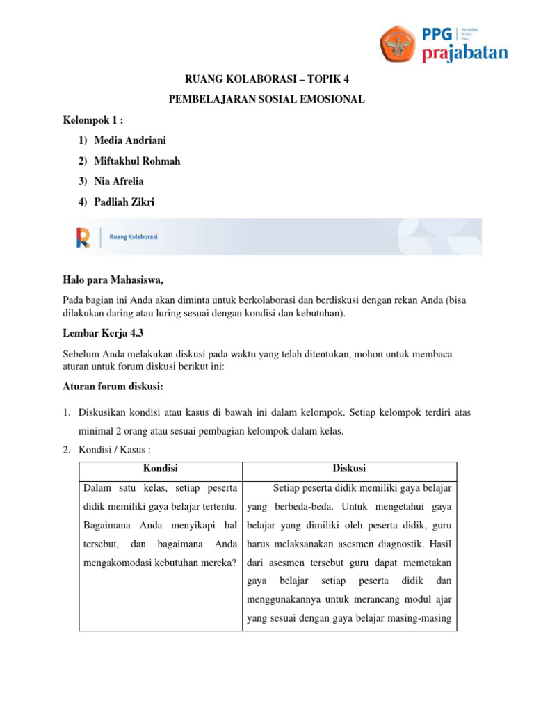 Topik 4 Pse Ruang Kolaborasi Kelompok 1 | PDF