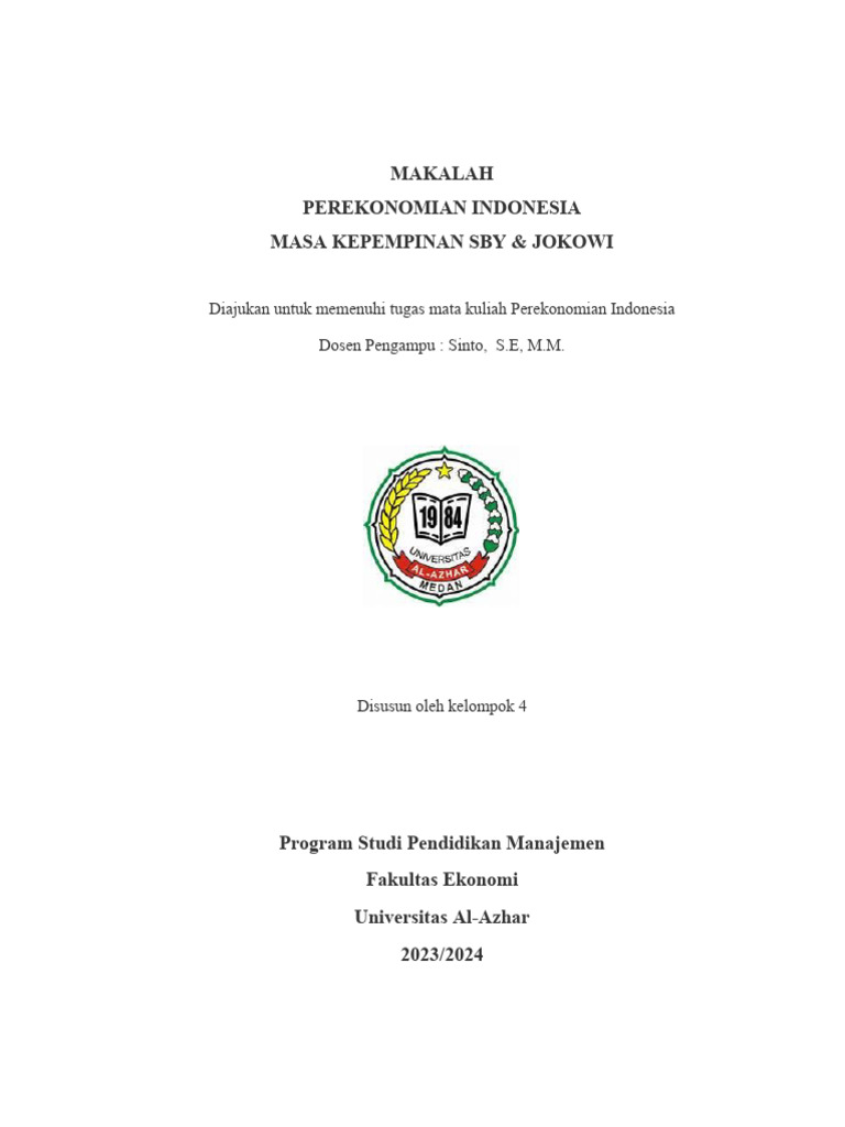 MAKALAH - PEREKONOMIAN - INDONESIA - MASA - REFO Kelompok4 | PDF ...