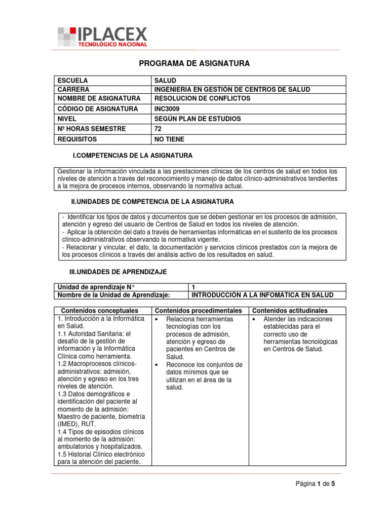 Programa de Asignatura | PDF | Aprendizaje