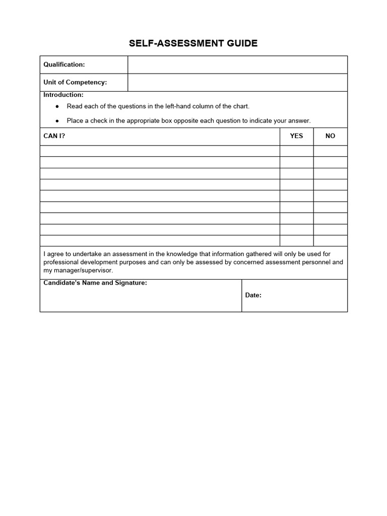 Assessment Tool TEMPLATES | PDF