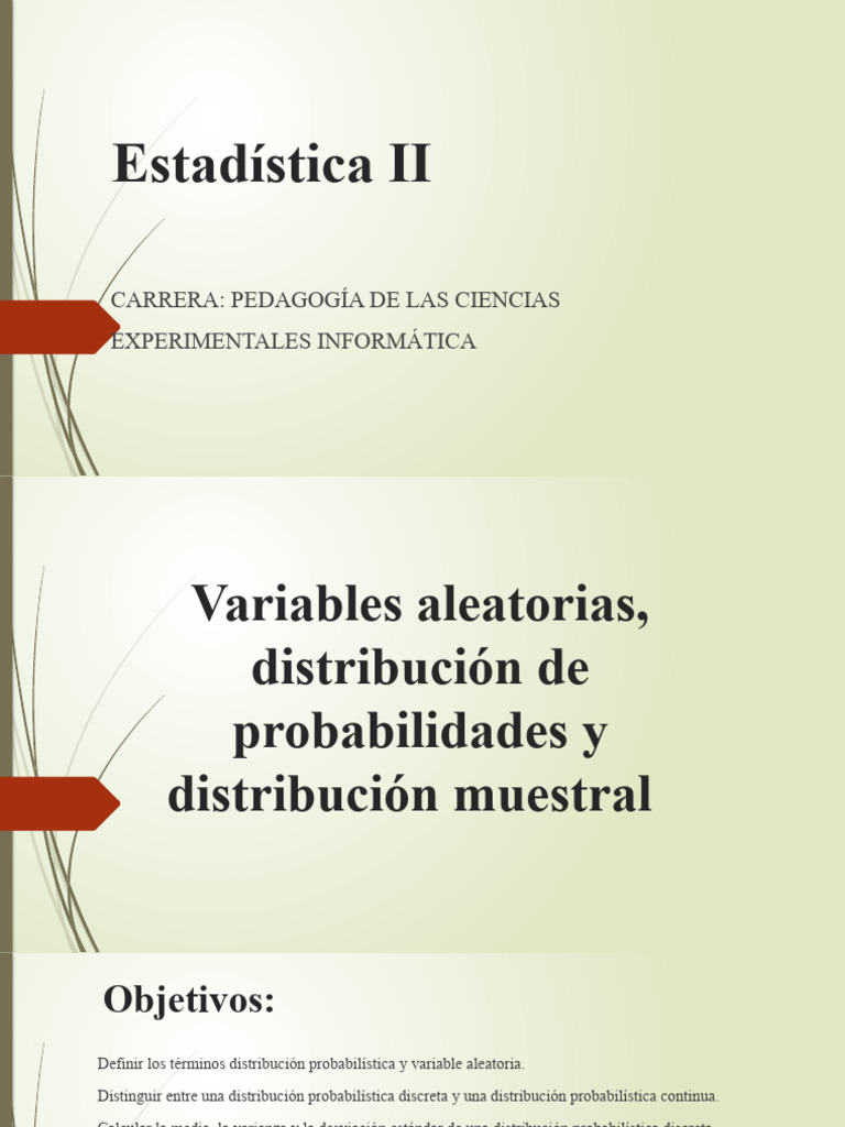 Variables Aleatorias y Distribuciones | PDF | Distribución de probabilidad | Probabilidad