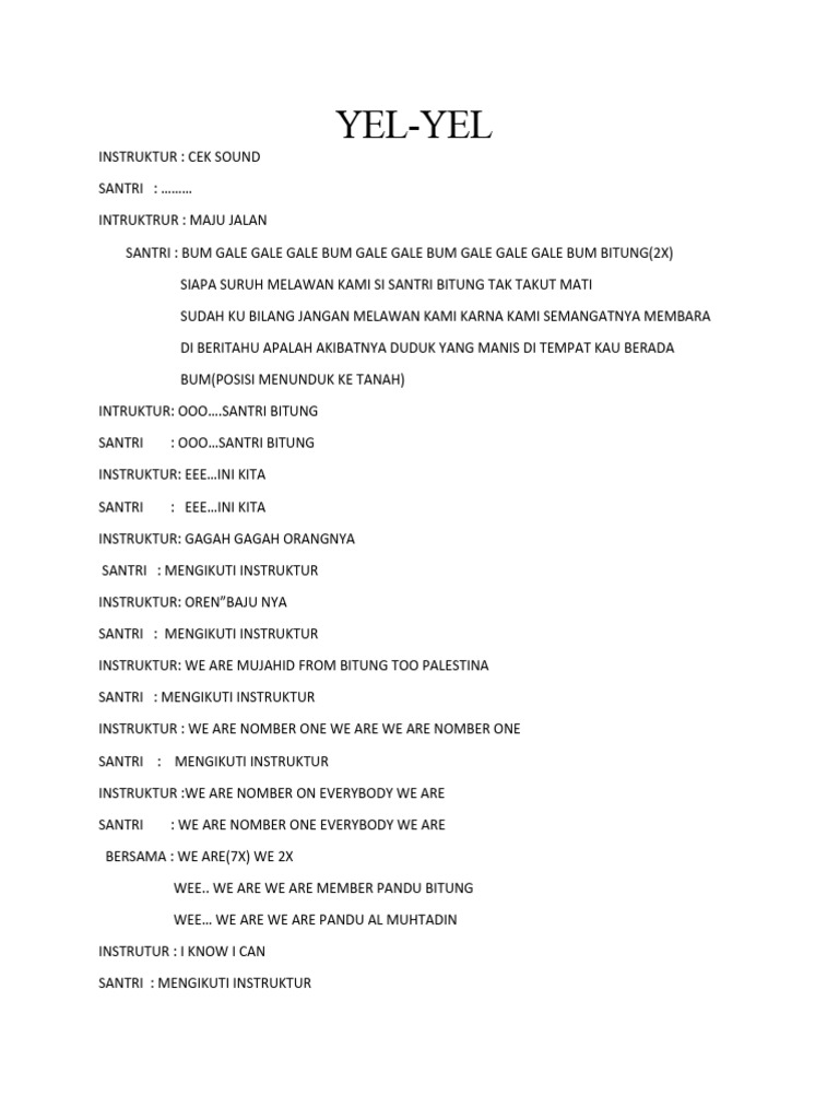 Yel Yel Santri | PDF