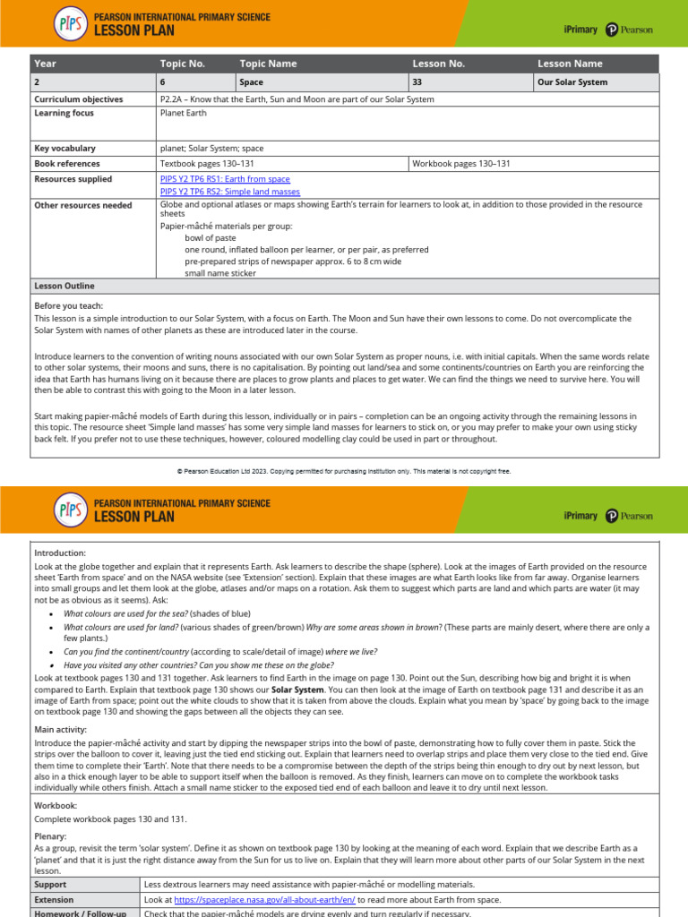 ip_pips_lesson_plan_year_2_topic_6 | PDF | Earth | Moon