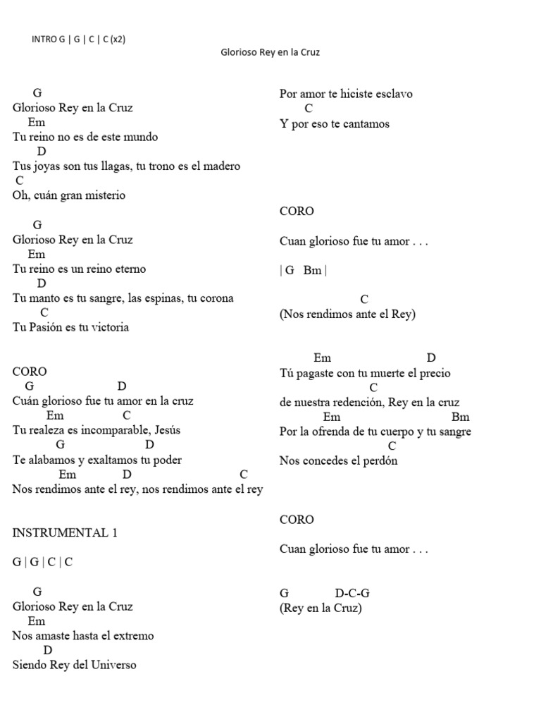 Glorioso Rey en la Cruz | PDF