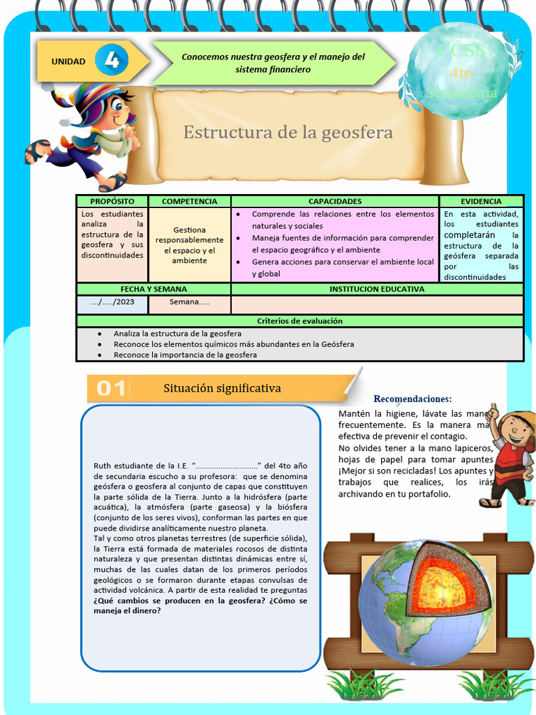 Estructura y Discontinuidades de la Geósfera | PDF | Tierra | Corteza ...