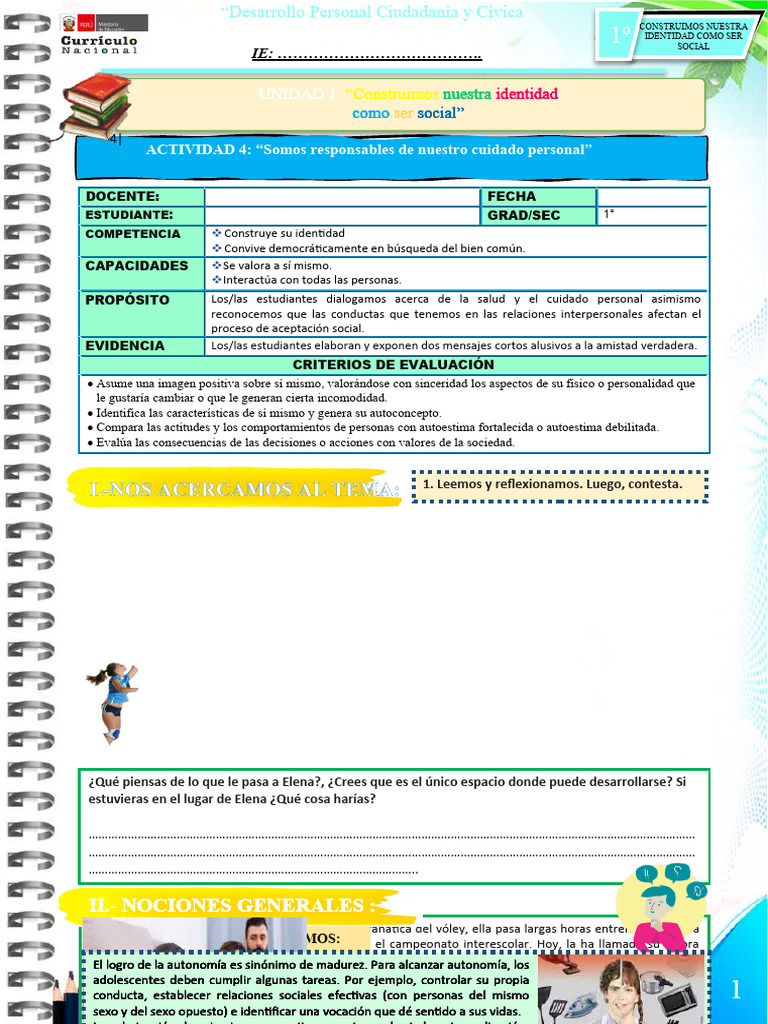 1° DPCC GRADO | PDF | Las emociones | Autoestima