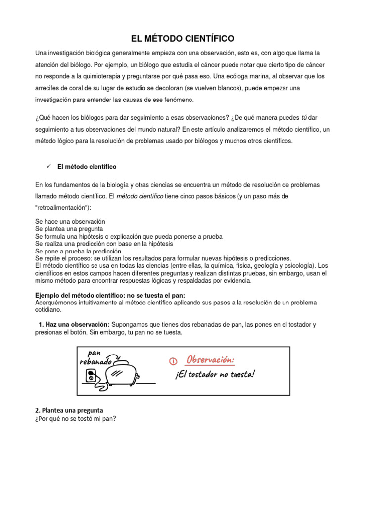 El Método Científico | PDF | Hipótesis | Método científico
