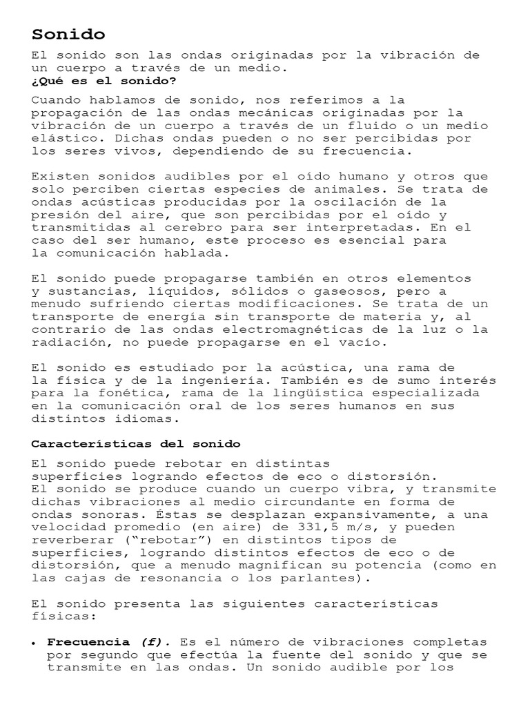 El Sonido | PDF | Sonido | Olas