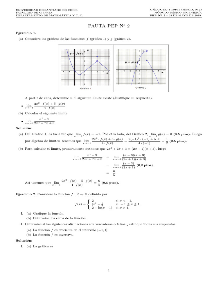 Pauta PEP2 M22 | PDF | Función (Matemáticas) | Álgebra