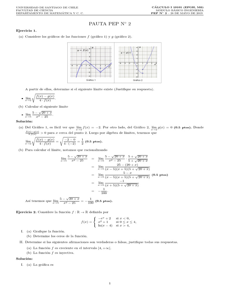 Pauta PEP2 M66 | PDF | Función (Matemáticas) | Relaciones matematicas