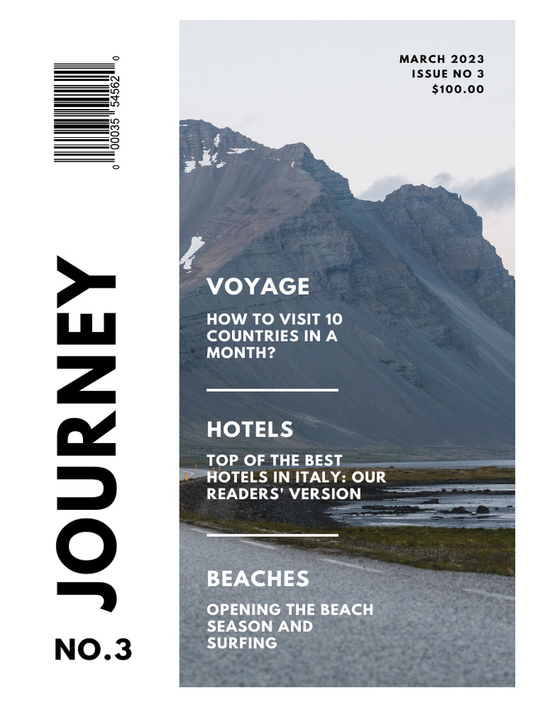 White Minimalistic Modern Typography Travel Magazine | PDF | Tourism ...