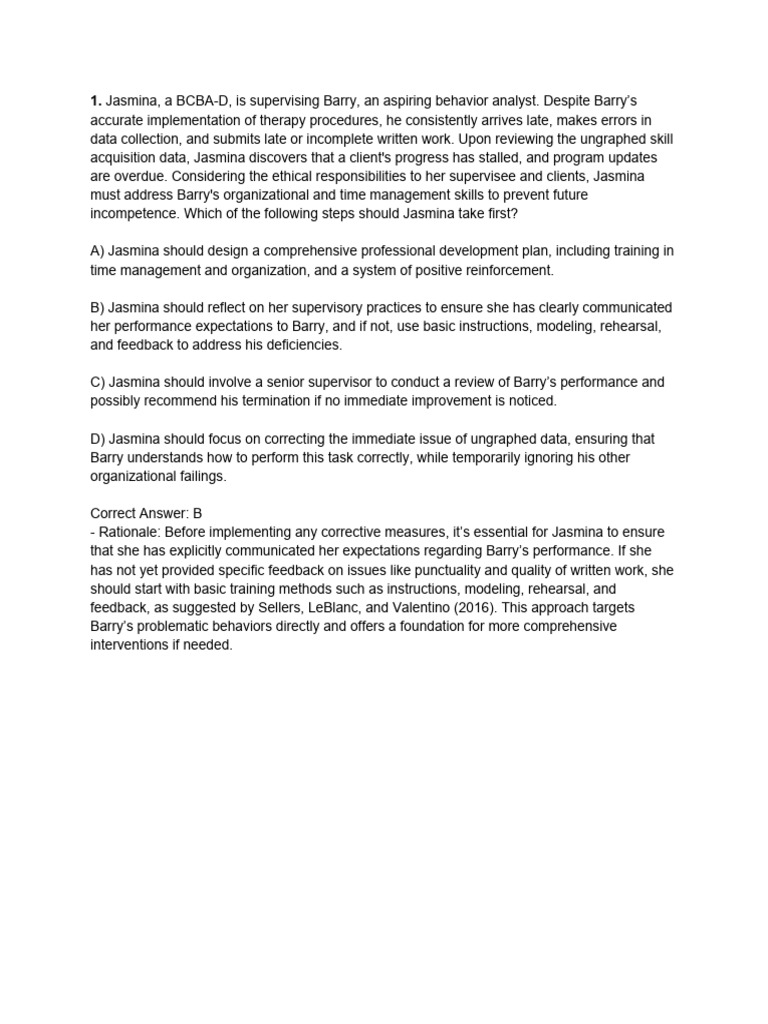 BCBA Ethics MC Based On Cooper Chapter 31 | PDF | Informed Consent | Risk