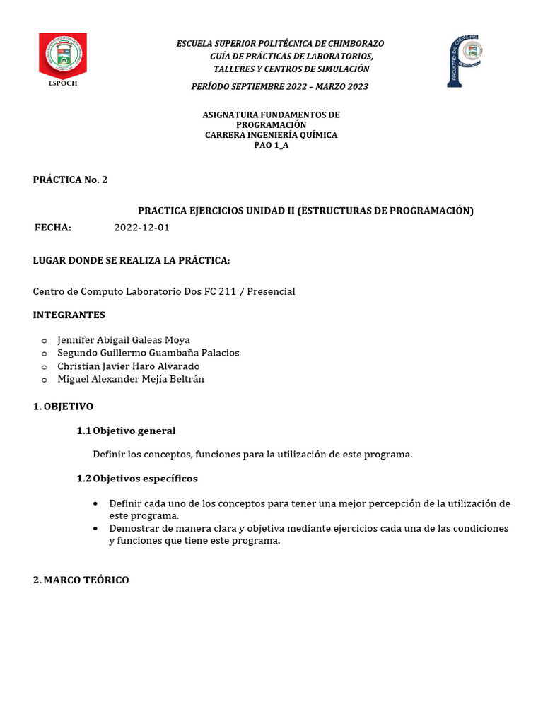 Formato - Guia #2 | PDF | Variable (informática) | Tipo de datos