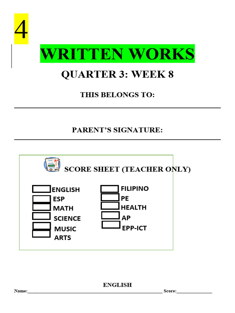 WRITTEN-WORKS-Q3-W8 | PDF | Area | Sound