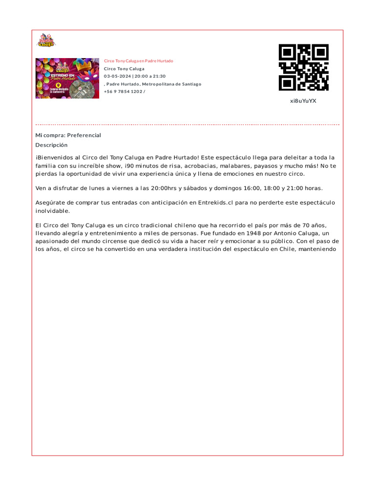 Circo Tony Caluga en Padre Hurtado | PDF | Circo | Animales y humanos