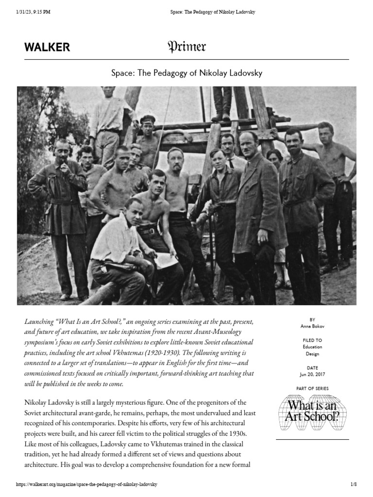 Nikolay Ladovsky's Architectural Pedagogy | PDF | Space | Cognition