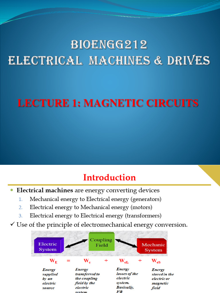 Lecture 1-Magnetic Circuits | PDF | Electromagnetic Induction | Inductor