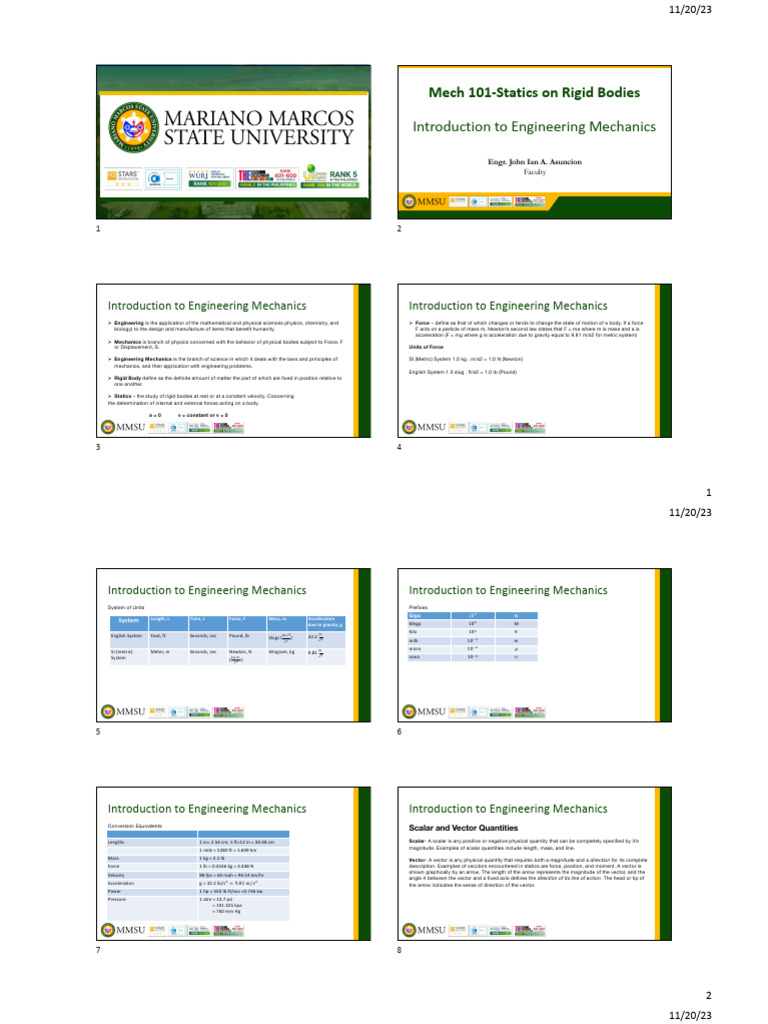 Mech 101 | Download Free PDF | Euclidean Vector | Force