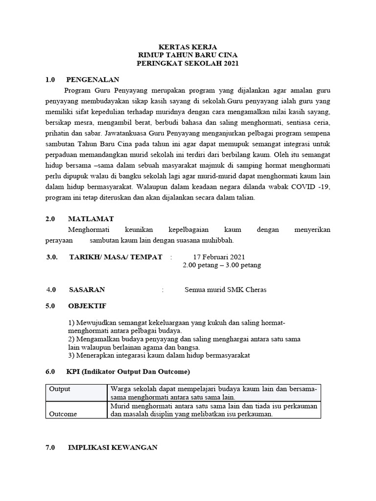 Kertas Kerja Rimup | PDF