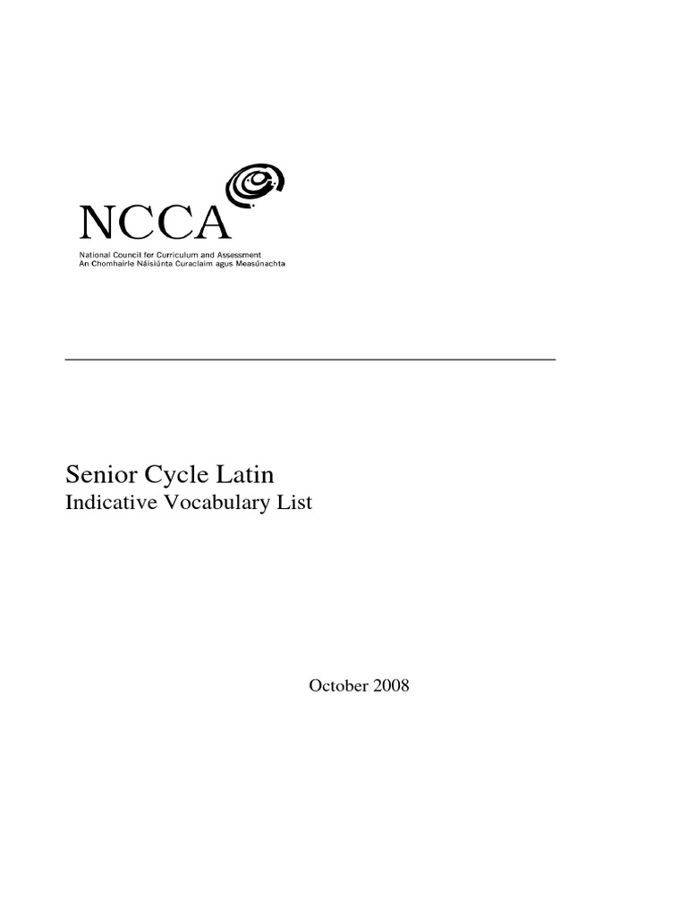 SCSEC24 Latin Indicative Vocabulary List | Download Free PDF ...