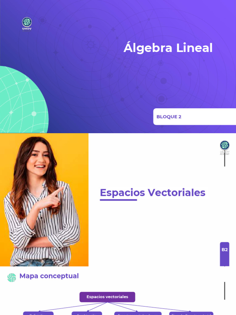 ISCB07 Álgebra Lineal Bloque II Espacios Vectoriales DIAPOSITIVAS | PDF | Espacio vectorial ...