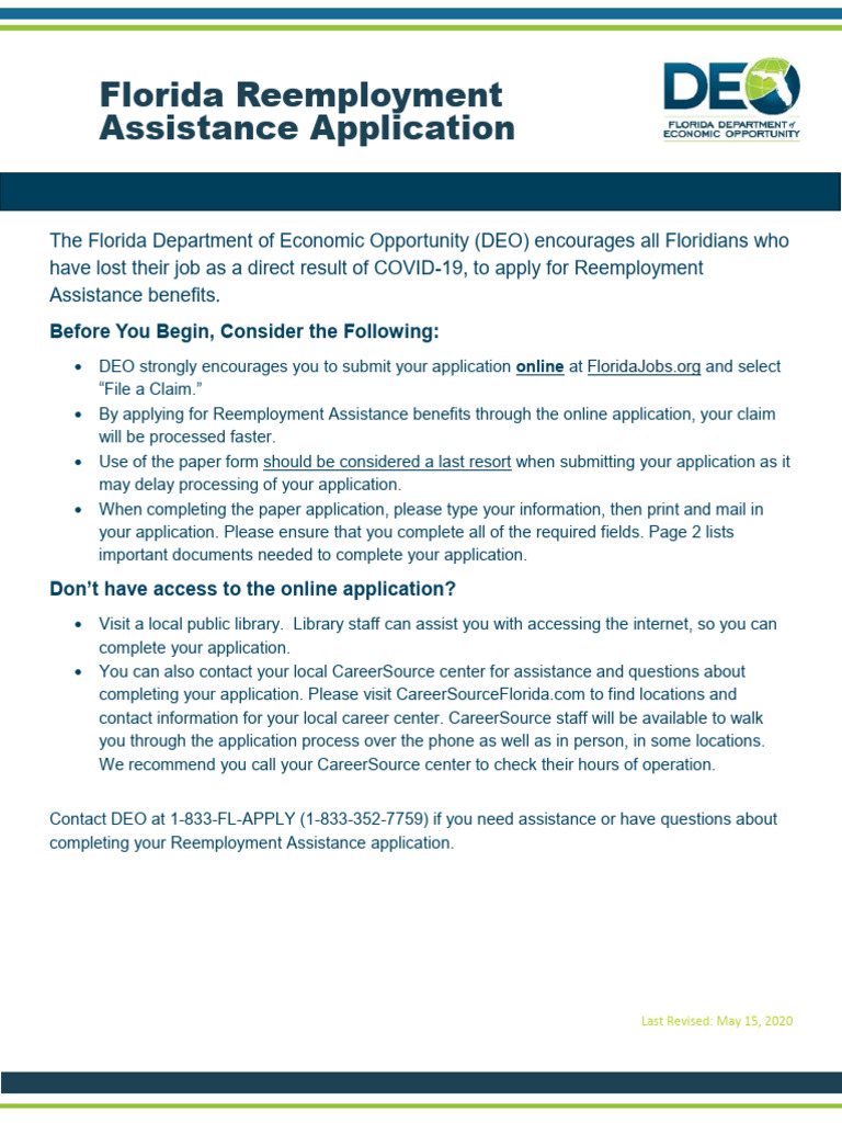 Reemployment Assistance Application Eng | PDF | Automated Teller ...