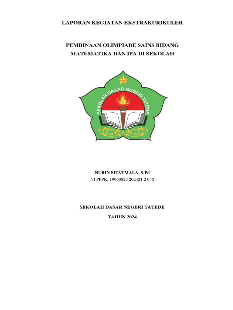 Laporan Ekskul MIPA 2024 SDN Tatede | PDF