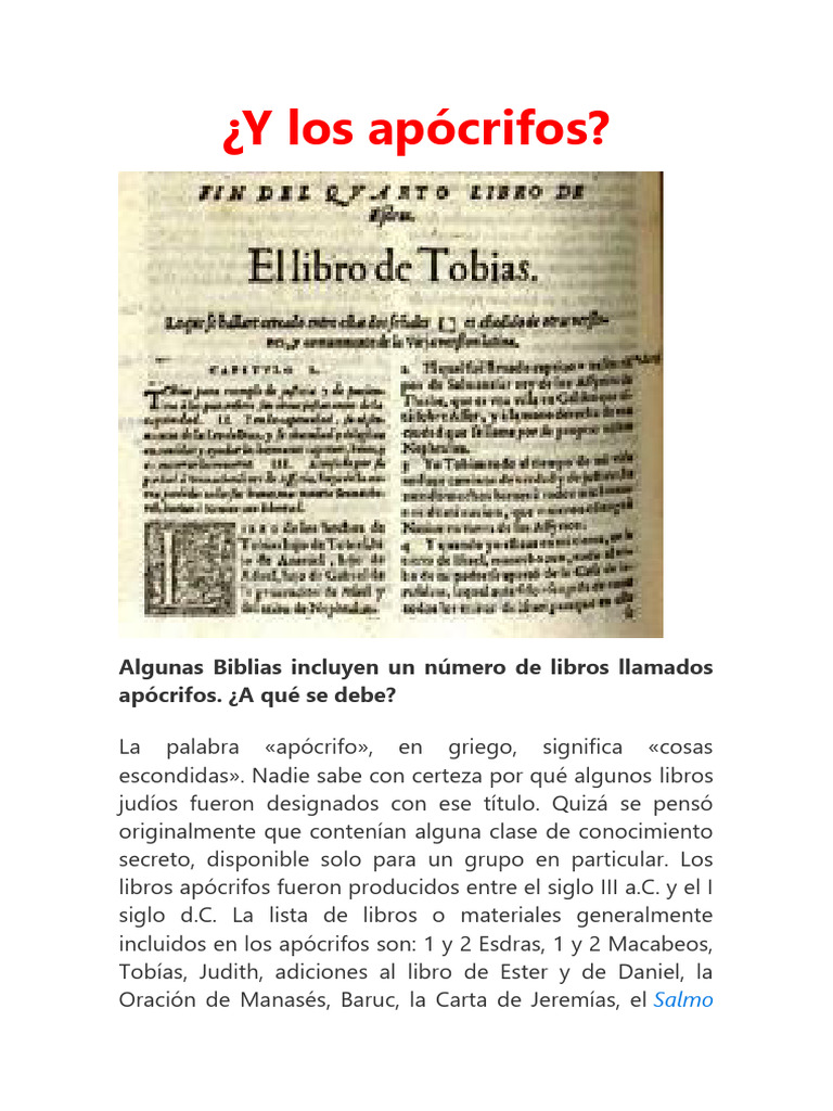 Y Los Apócrifos | PDF | Canon bíblico | Biblia