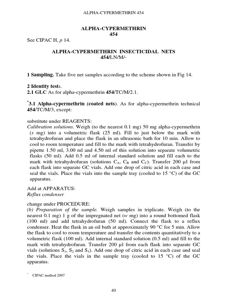B06 Alpha Cypermethrin LN 043 14 | PDF