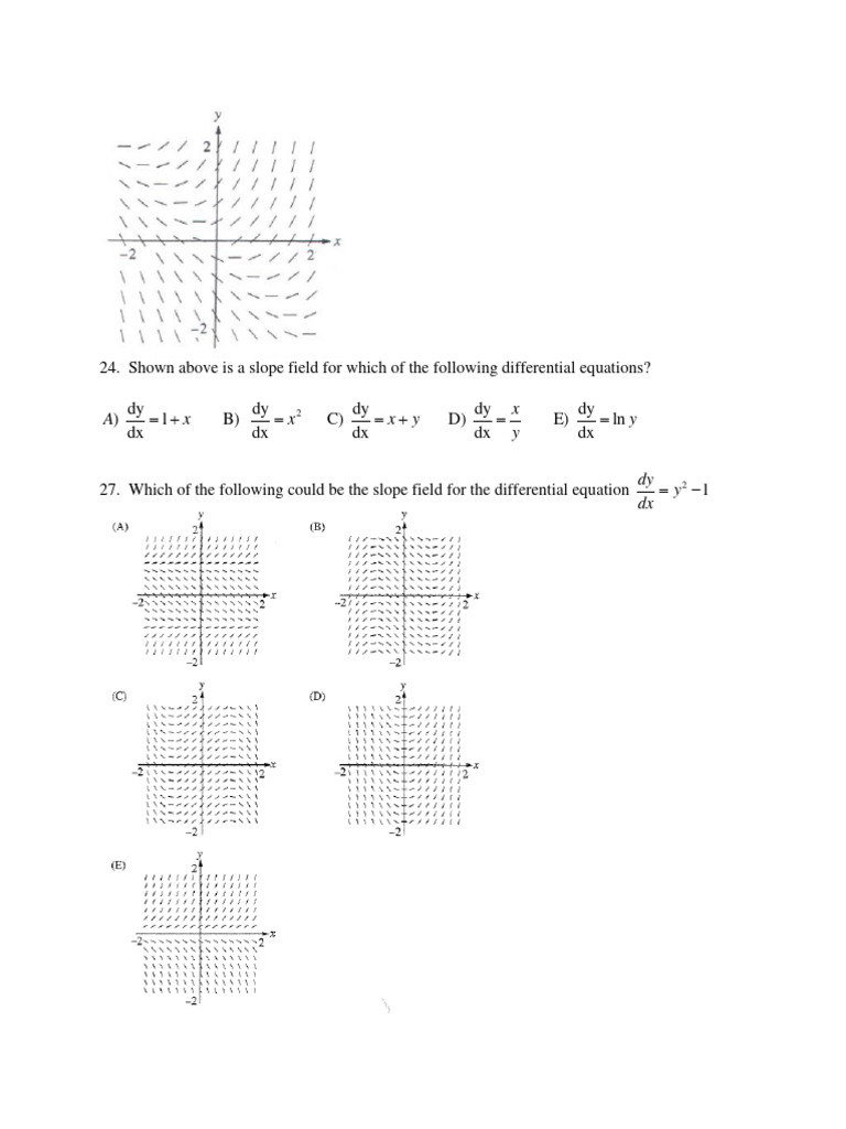 Slope Fields | PDF | Ordinary Differential Equation | Equations