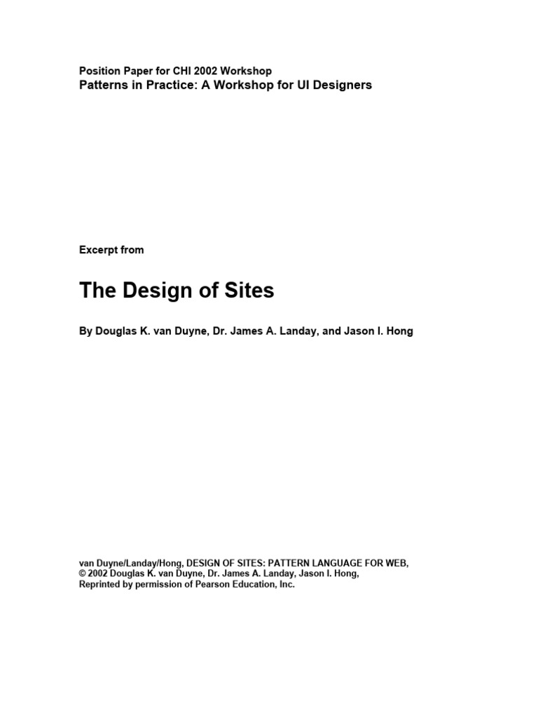 Web Design Patterns Explained | PDF | World Wide Web | Internet & Web