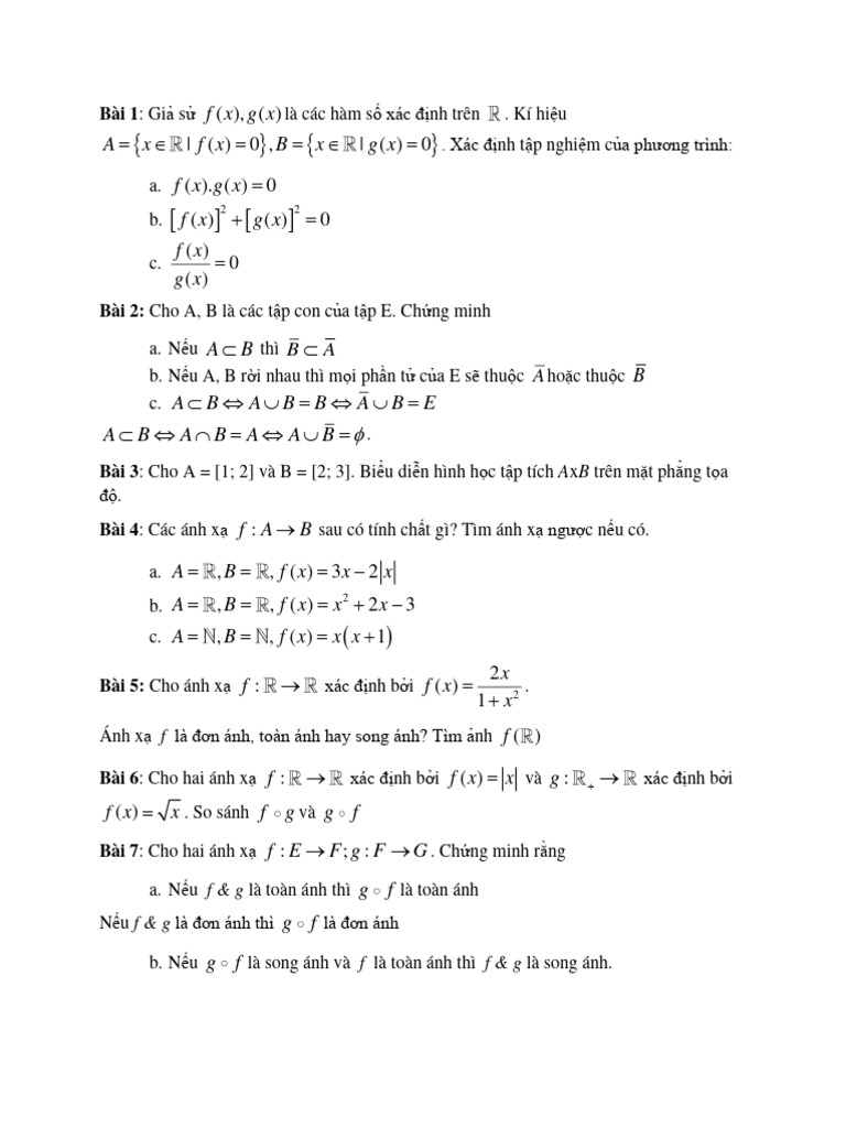 BT Chương 1 DS D12 | PDF