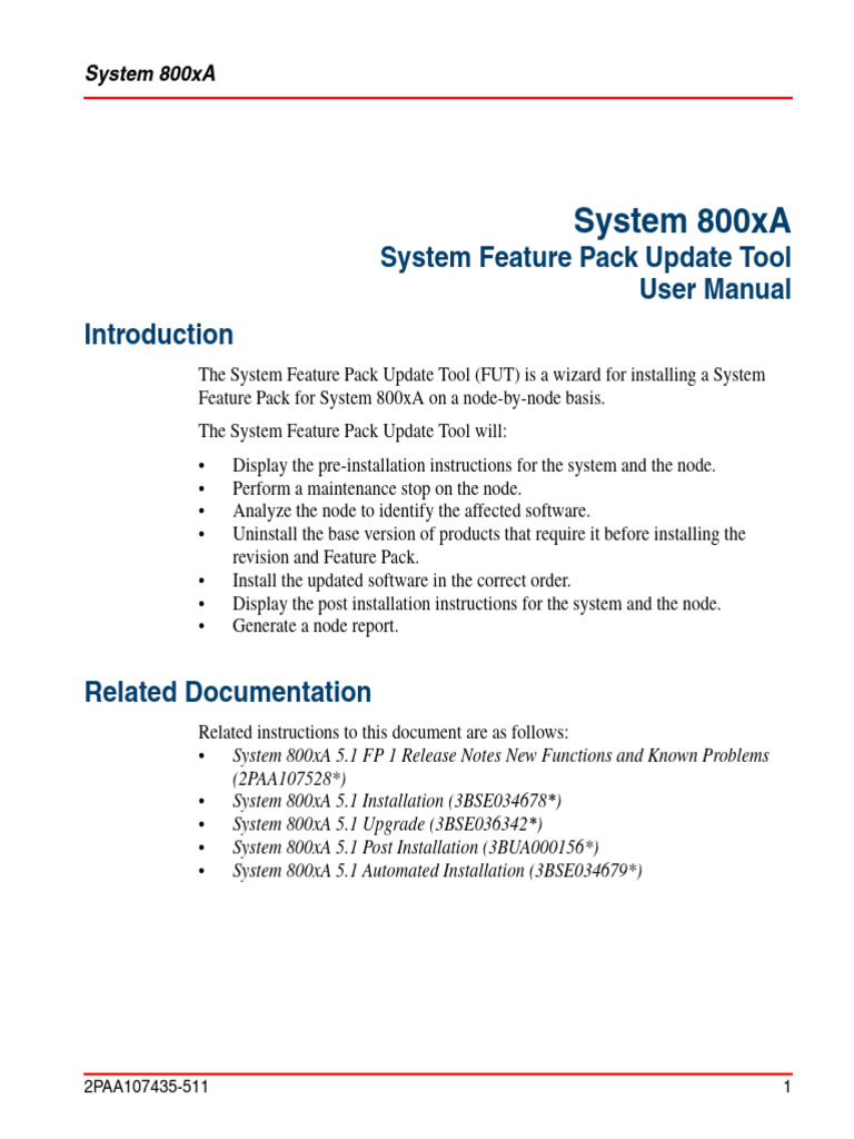 2PAA107435-511 en System 800xA 5.1 System Feature Pack Update Tool ... 2PAA107435-511 en System 800xA 5.1 System Feature Pack Update Tool ...