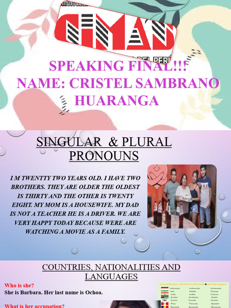 Speaking Final de Pamela | PDF | Language Families | Language Mechanics