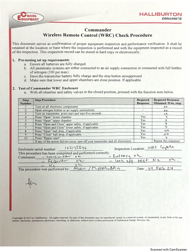 WRC Check Procedure | PDF