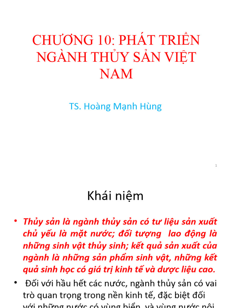 KTNN II Chuong 10 Phat Trien Nganh Thuy San | PDF