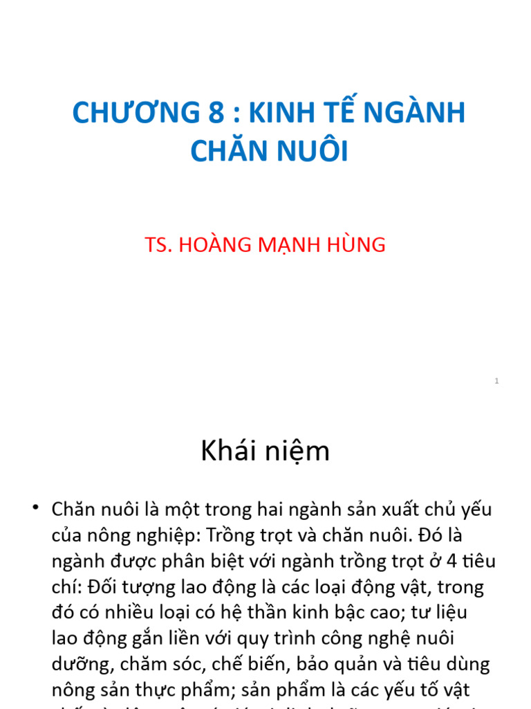 KTNN II Chuong 8 Kinh Te Nganh Chan Nuôi | PDF