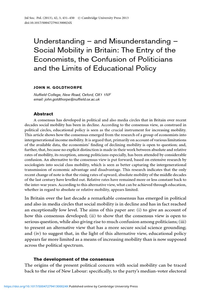 Understanding-And-Misunderstanding-Social-Mobility-In-Britain-The-Entry-Of-The-Economists-The ...
