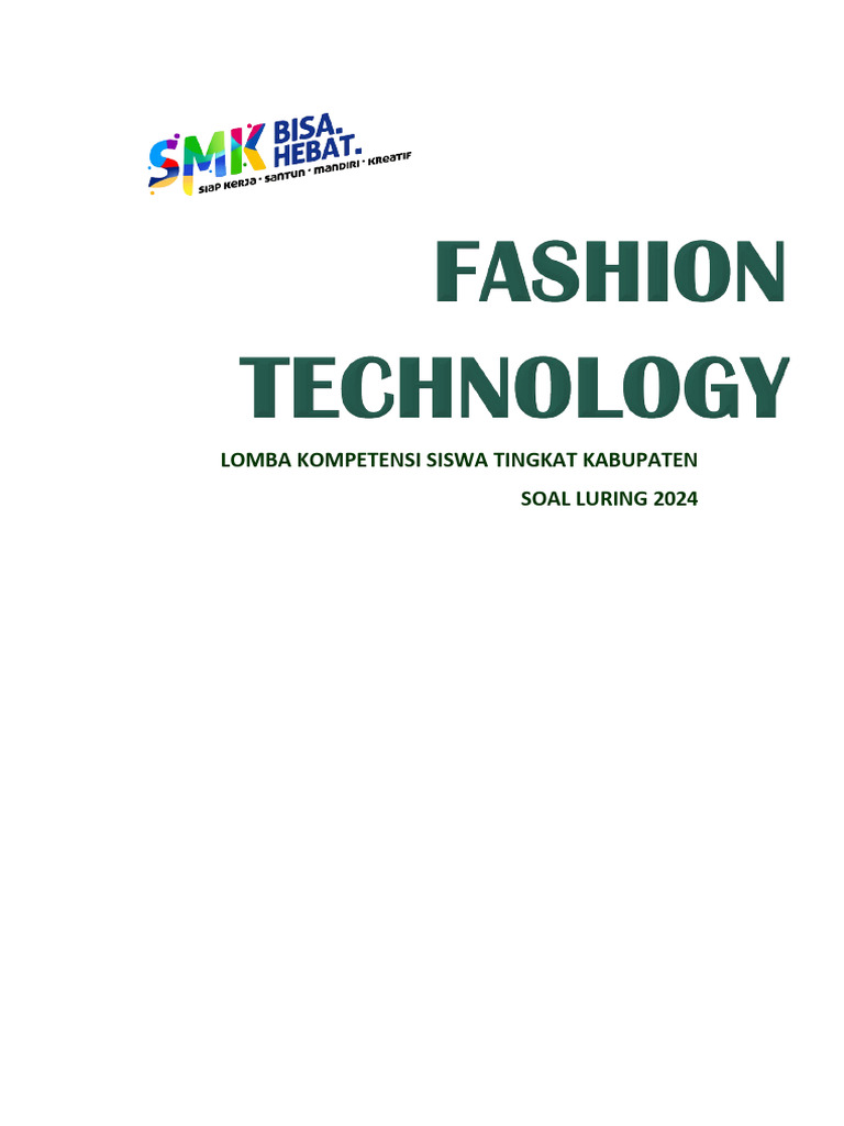 Soal Lks 2023 Fashion Technology Kabupaten | PDF