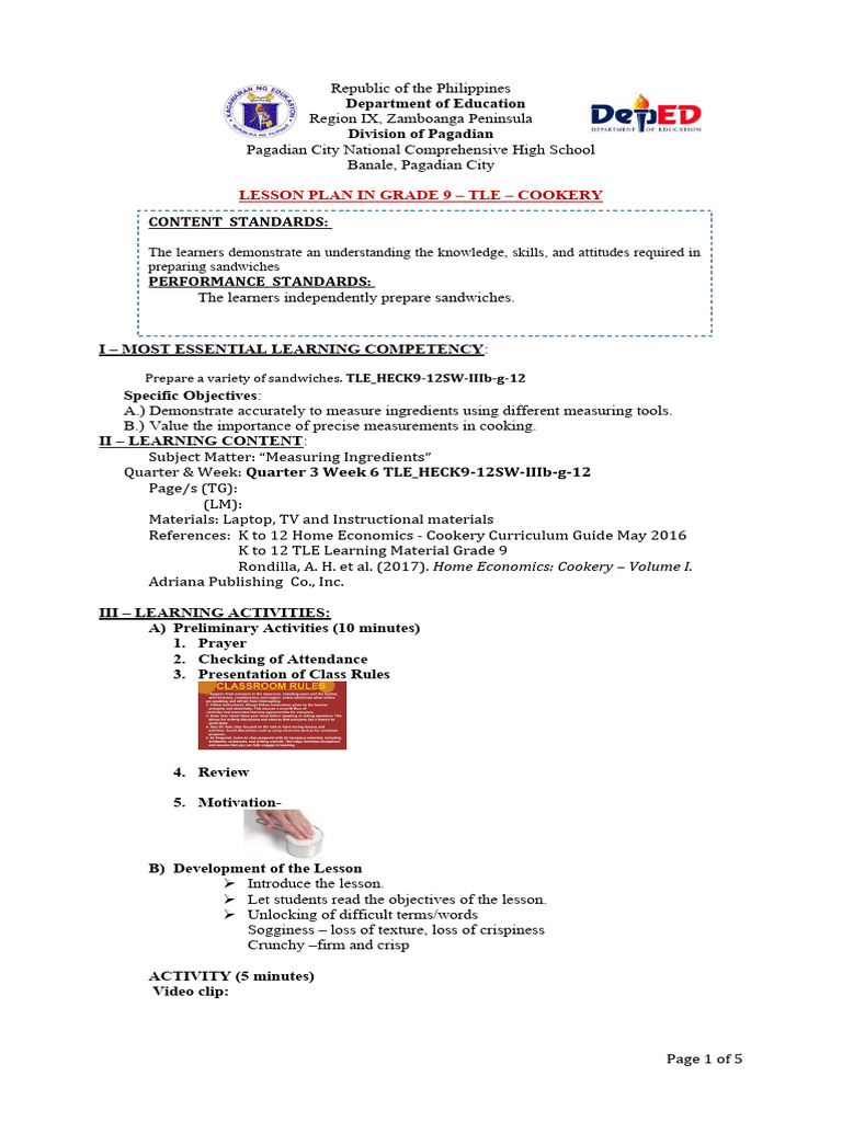 4as DLP For CO 4 G8 Narra | PDF | Pickling | Pickled Cucumber